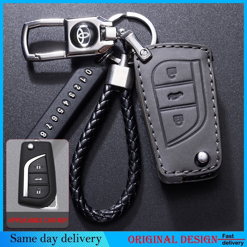 Toyota Camry Corolla CHR RAV4 Hilux Innova Fortuner Yaris Leather Key ...