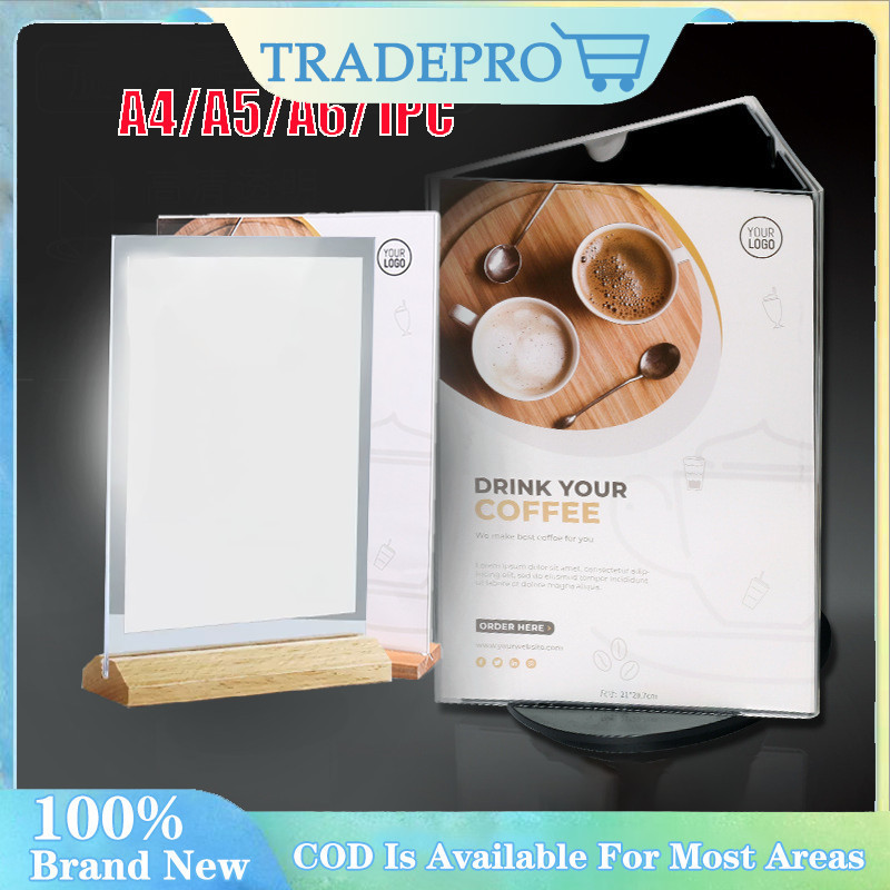 Acrylic T Shape Menu Paper Display Stand A4 A5 A6 Flyer Display Card ...
