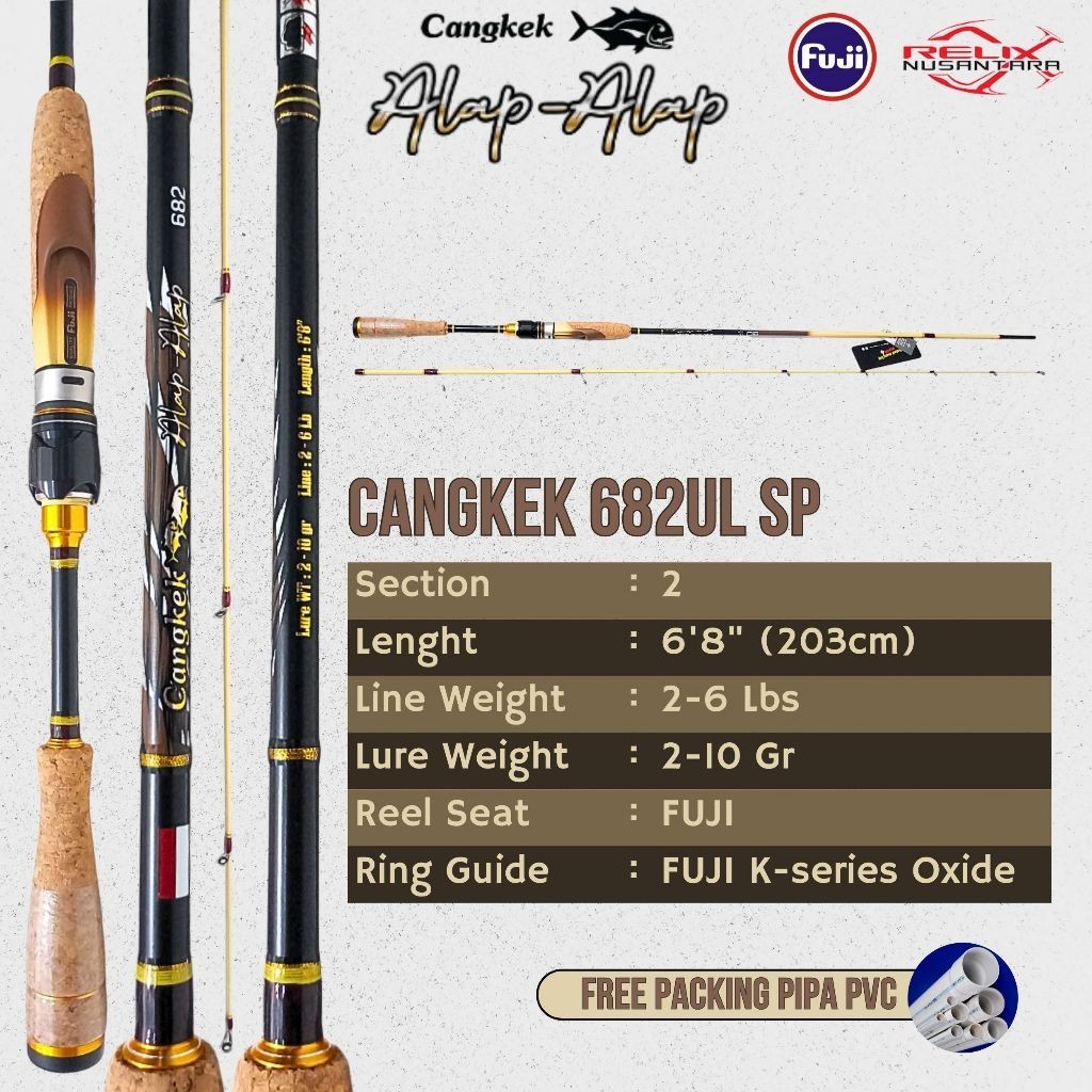 Cangkek 682 UL GEN S Fishing Rod ALAP ALAP RELIX NUSANTARA SPINNING And ...