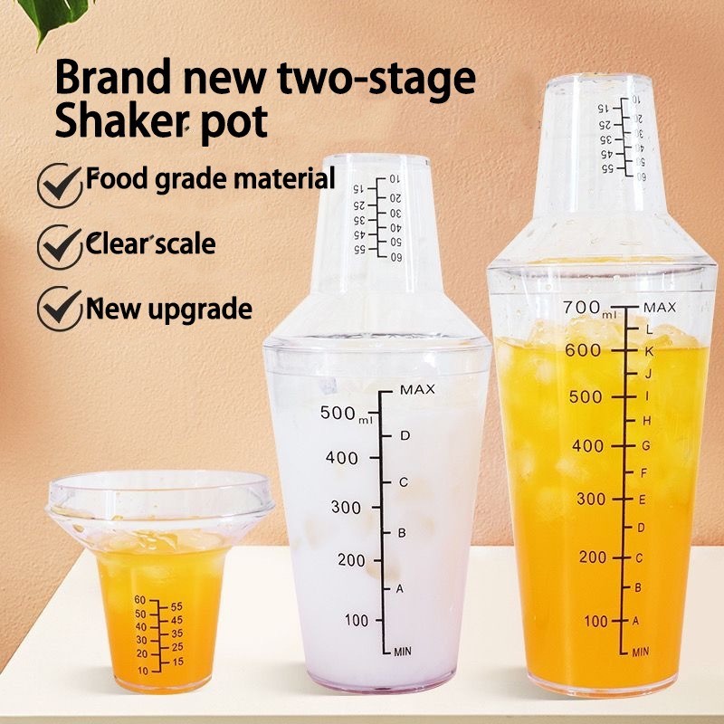 500ml/700ml Two-stage Cocktail Shaker Milk Tea Shaker Cocktail Juice Shaker Bar Blender Bar ...
