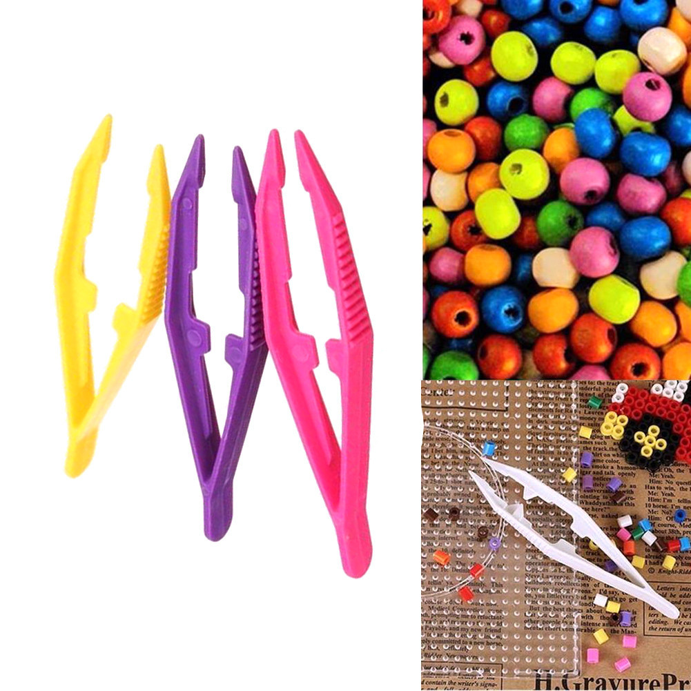MGqy_ Children Kids Plastic Perler Beads Easy Grip Tweezers Puzzle Toy ...