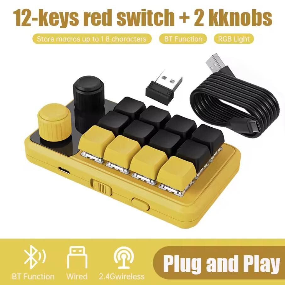 Programming Macro Custom Knob Keyboard RGB 3 Key Copy Paste Mini Button Photoshop Gaming Keypad ...