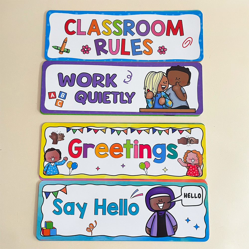 32 PCS Classroom Rules and Greetings Posters Set - Social Emotional ...
