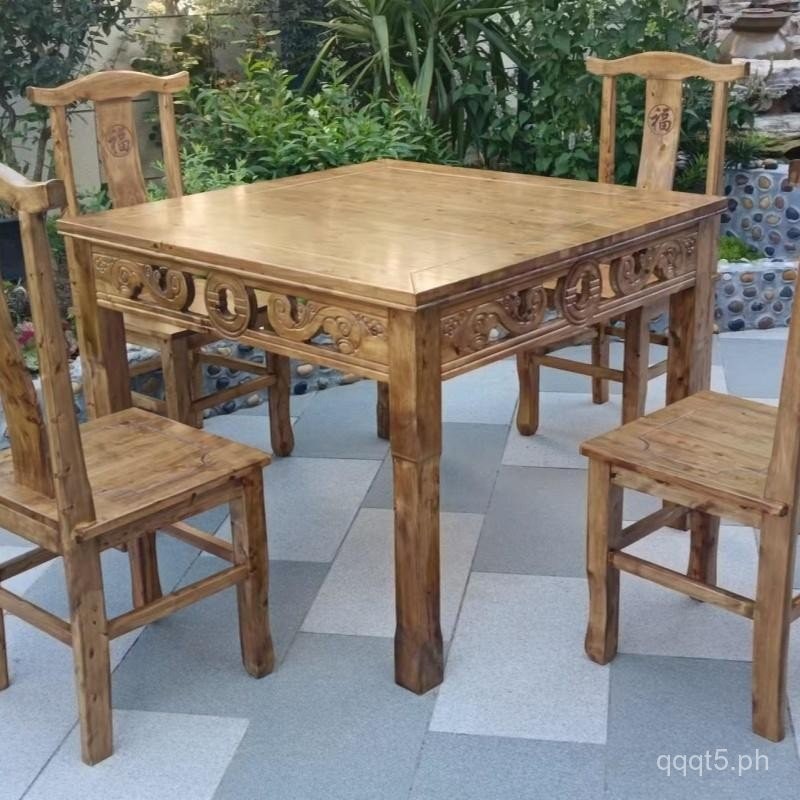 Eight Immortals Table Full Solid Wood Square Home Dining Table Old ...