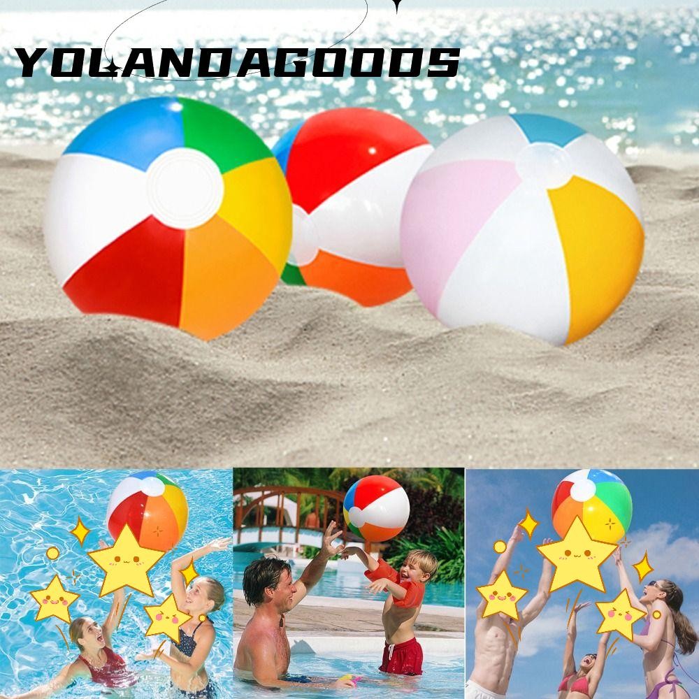 YOLA Inflatable Beach Ball, PVC 30cm Rainbow Beach Ball, Swimming Pool ...