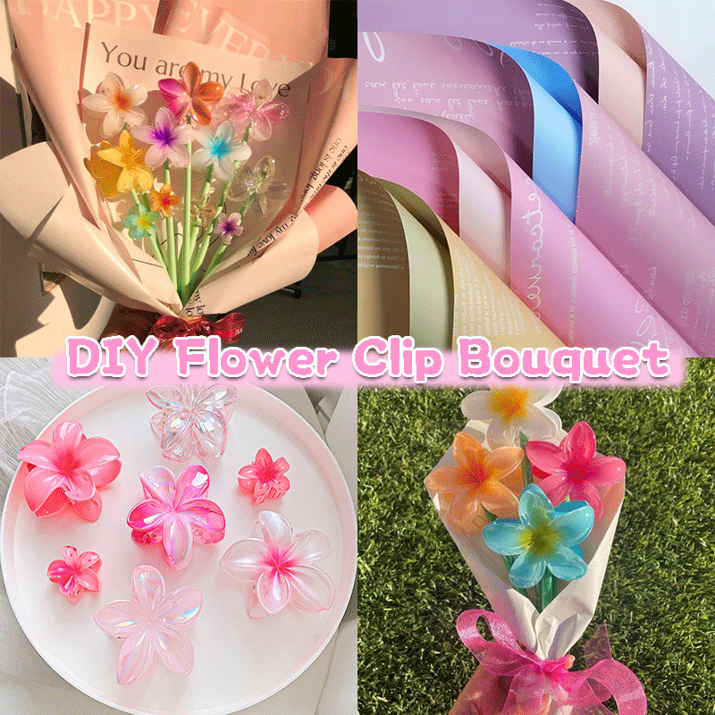 DIY Flower Hair Clip Bouquet Beautiful Plumeria Flower Hair Clamp for ...