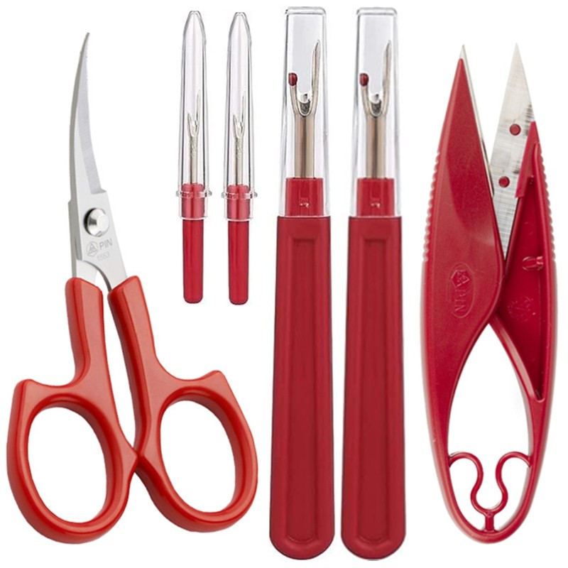 1 Set 6Pcs Sewing Accessory Yarn Cutting Scissors Seam Ripper Thread ...