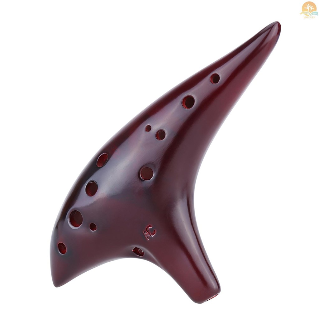 12 Holes Ceramic Ocarina Flute Alto C Smoked Burn Submarine Style ...