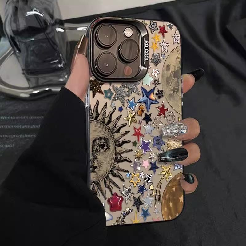 Colorful Star Moon Creativity Acrylic Phone Case for iPhone 7 8 Plus XR ...
