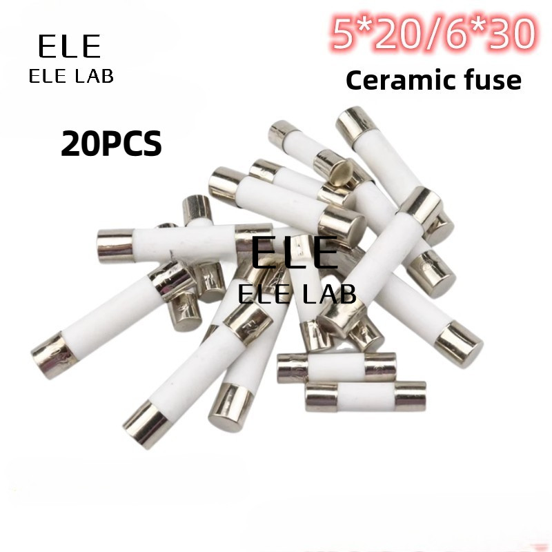 20Pcs Ceramic Fuse Tubes 5x20mm 6x30mm 250V 1A/2A/3A/5A/6.3A/8A/10A/15A ...