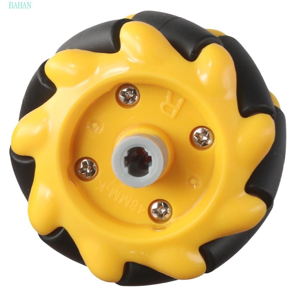BAHAN 1Pc 48mm Omni-Directional Wheel, Yellow Plastic Mecanum Wheel ...
