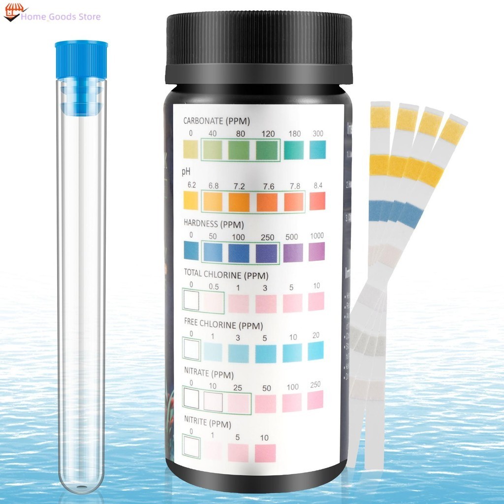 100Pcs Aquarium Test Strips 7 in 1 Fish Tank Test Kit with Test Tube ...