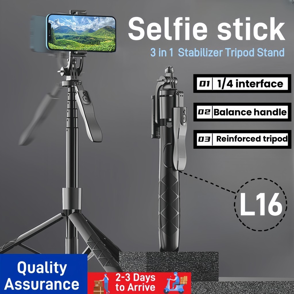 L16 Tripod Gimbal Bluetooth Stabilizer with Remote Stand Holder for Vlogging Selfie Stick 1530mm ...