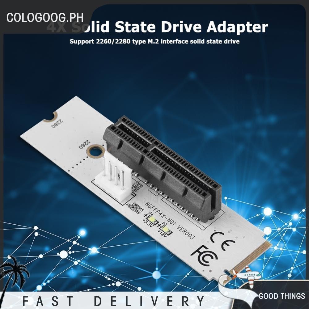 NGFF M.2 to PCI-E 4X Riser Card M2 Key M to PCIe X4 Solid State Drive ...