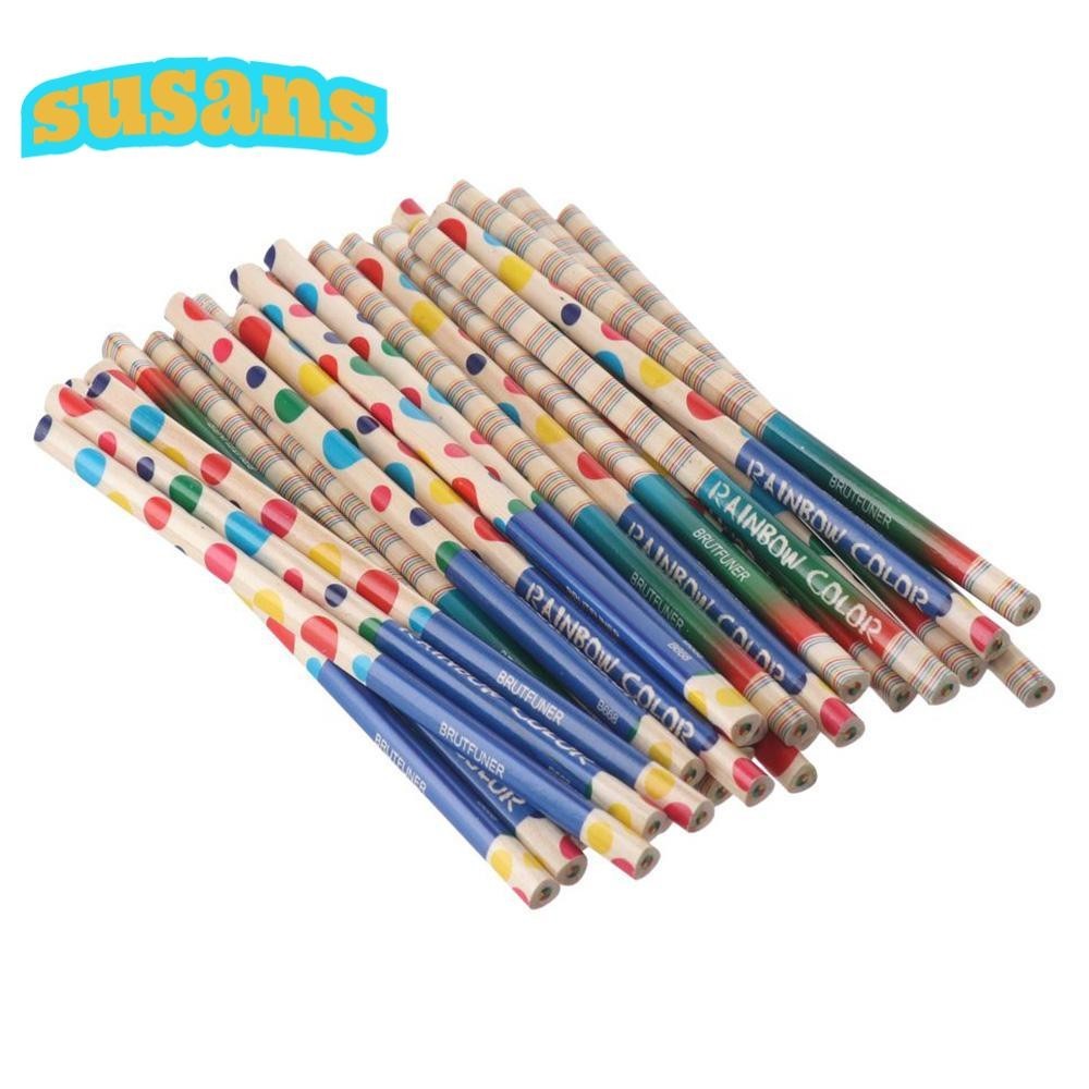 SUSANS Rainbow Pencils, Red Yellow Colored Pencils, 4 in 1 Color Green ...