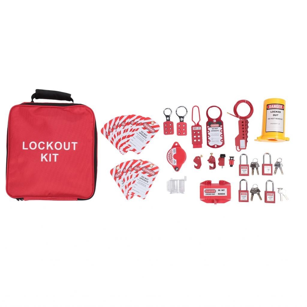 Rriioo Lockout Tagout Kit Emergency Stop Button Lock 15 Hanging Tags ...
