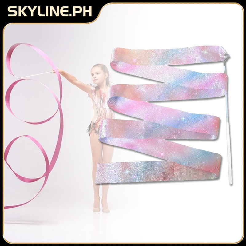 4M Ballet Dance Ribbons Dance Streamer Twirling Rod Art Gymnastics ...