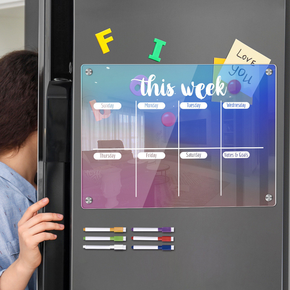 Refrigerator Sticker Calendar Board Magnetic Reusable Weekly Planner ...