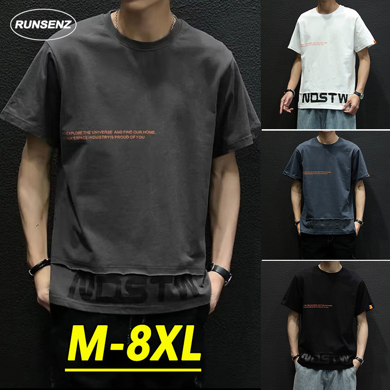 M-8XL Design Sense Oversize Top Men Plus Size T Shirt Summer Casual ...
