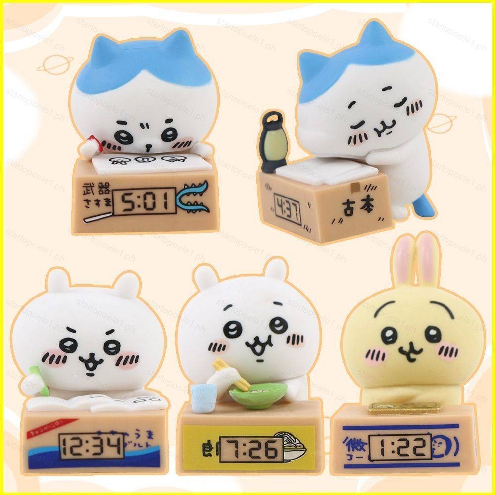 BX 5pcs Cute Chiikawa Action Figure Clock Series Model Dolls Study ...