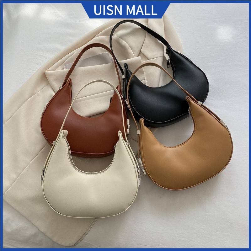 UISN #S1447 Women's metal small shoulder bag armpit mini crescent bag ...