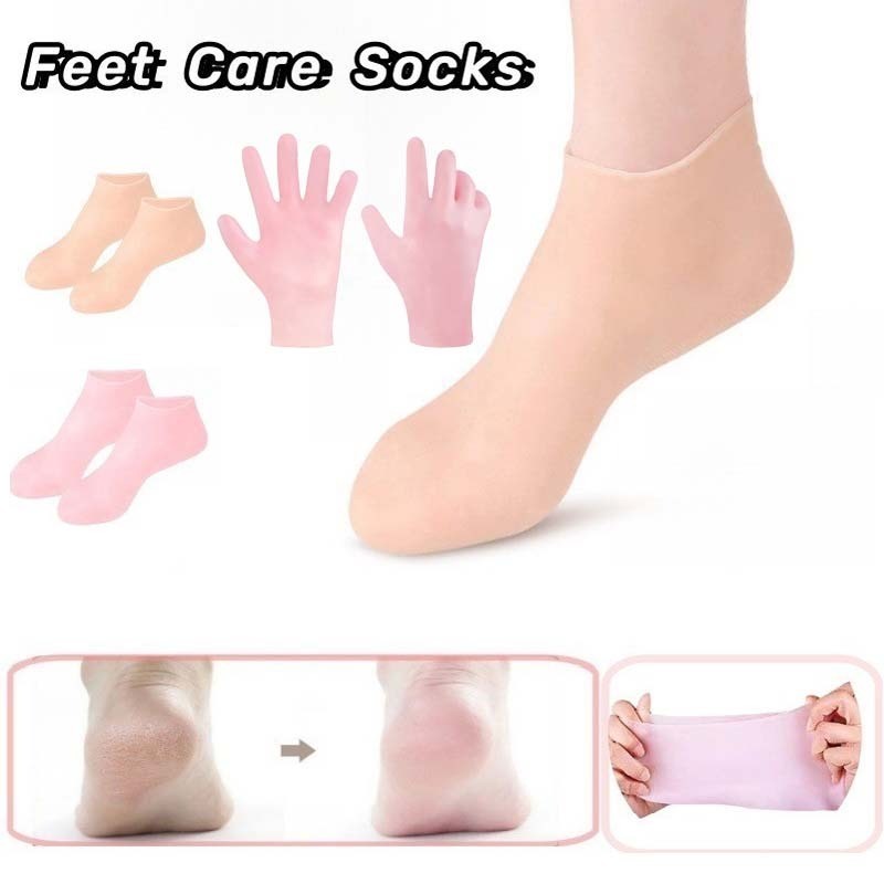 2pcs Silicone Foot Care Socks/Moisturizing Gel Elastic Sock Anti ...