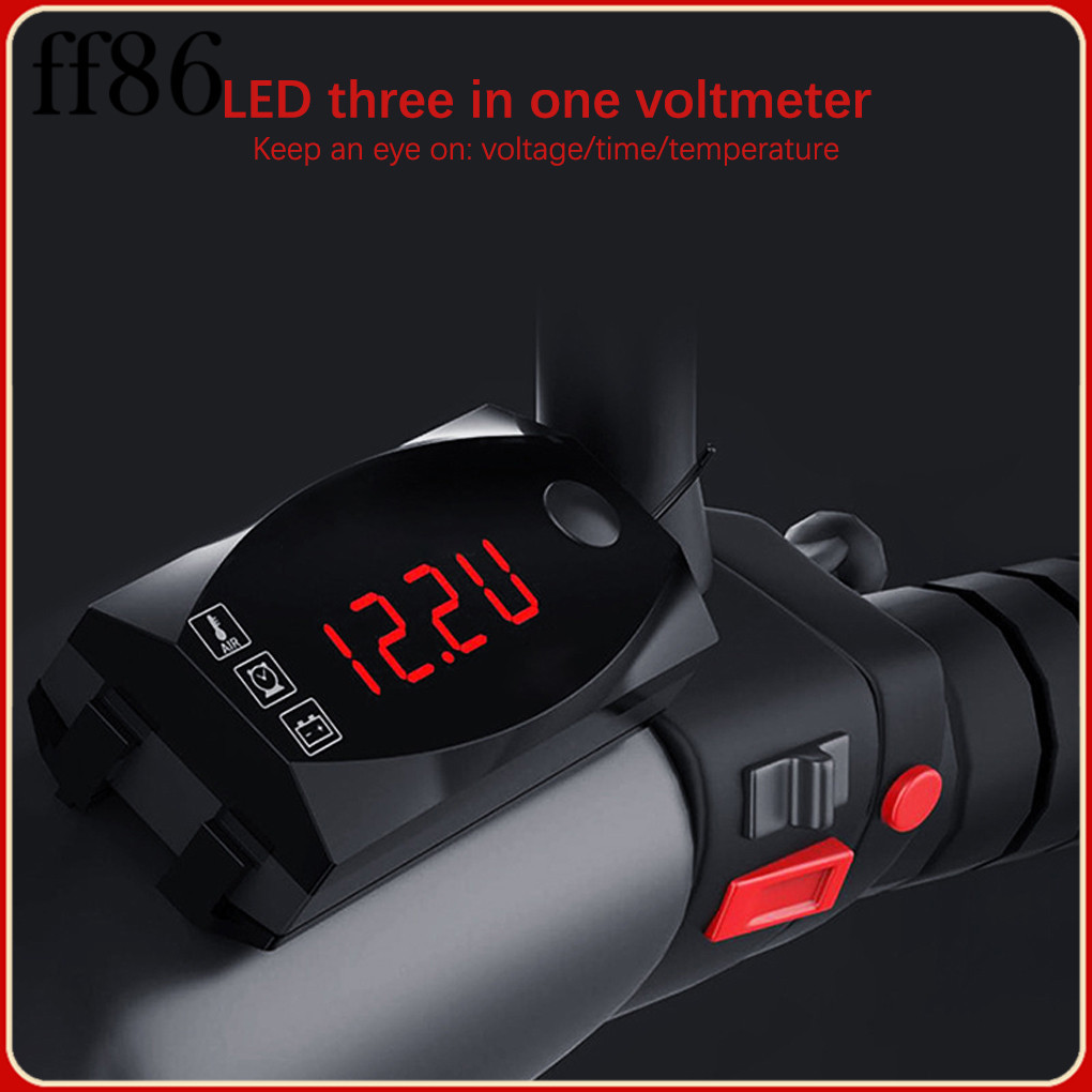 3-in-1 Motorcycle Voltmeter Voltage Temperature Meter Gauge Measuring ...