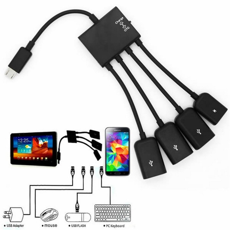 Extender Type C Hub 4 Mouse Keyboard 2.0 Usb Micro 1 Otg To | Shopee ...