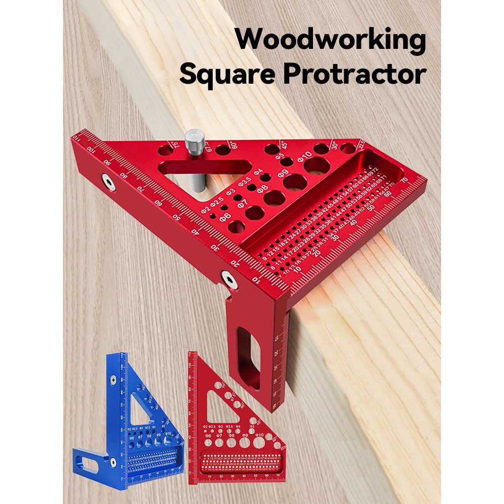 Woodworking Square Protractor Aluminum Alloy Miter Triangle Ruler High ...