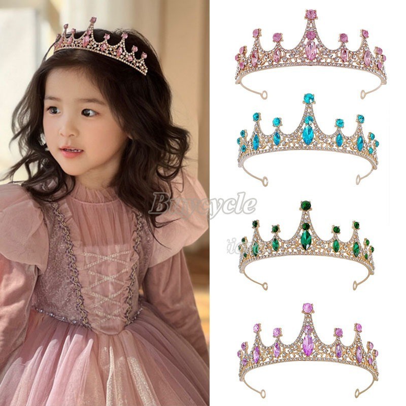 Crown Headdress Children Princess Crowns Girls Rhinestone Birthday ...