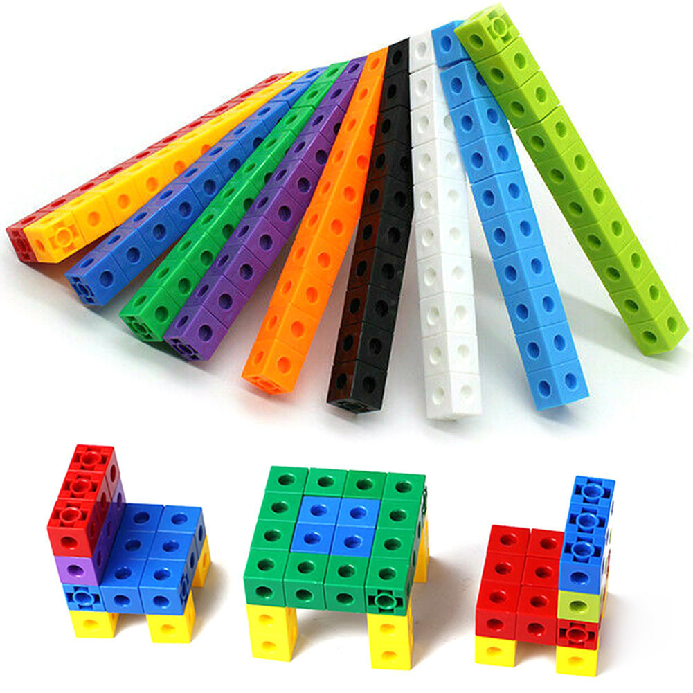 COD 100pcs/bag 2cm Math Linking Cubes Blocks Snap Cubes Link Cubes ...