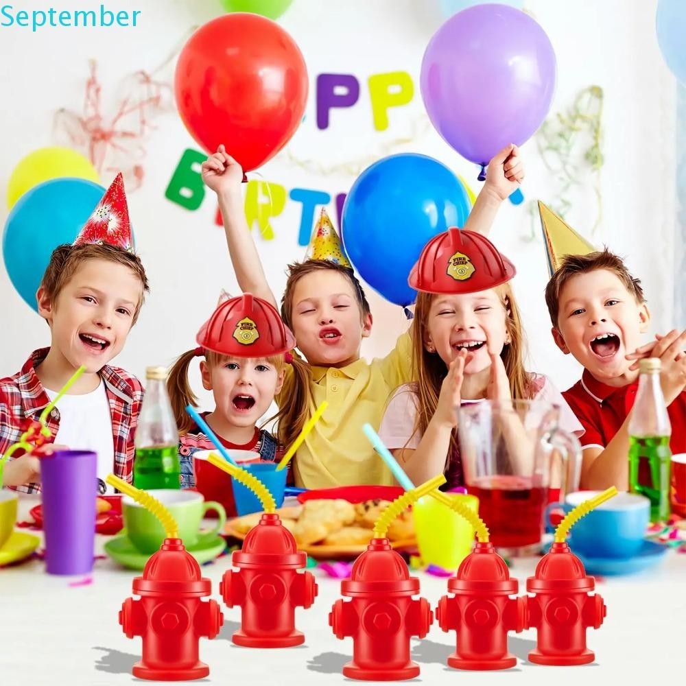 SEPTEMBER Fire Hydrant Straw Cup, Novelty Plastic Fire Hydrant Water ...
