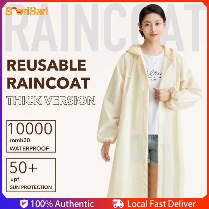 Outdoor Raincoat Reusable Thickened Adult Raincoat Raincoat Portable ...