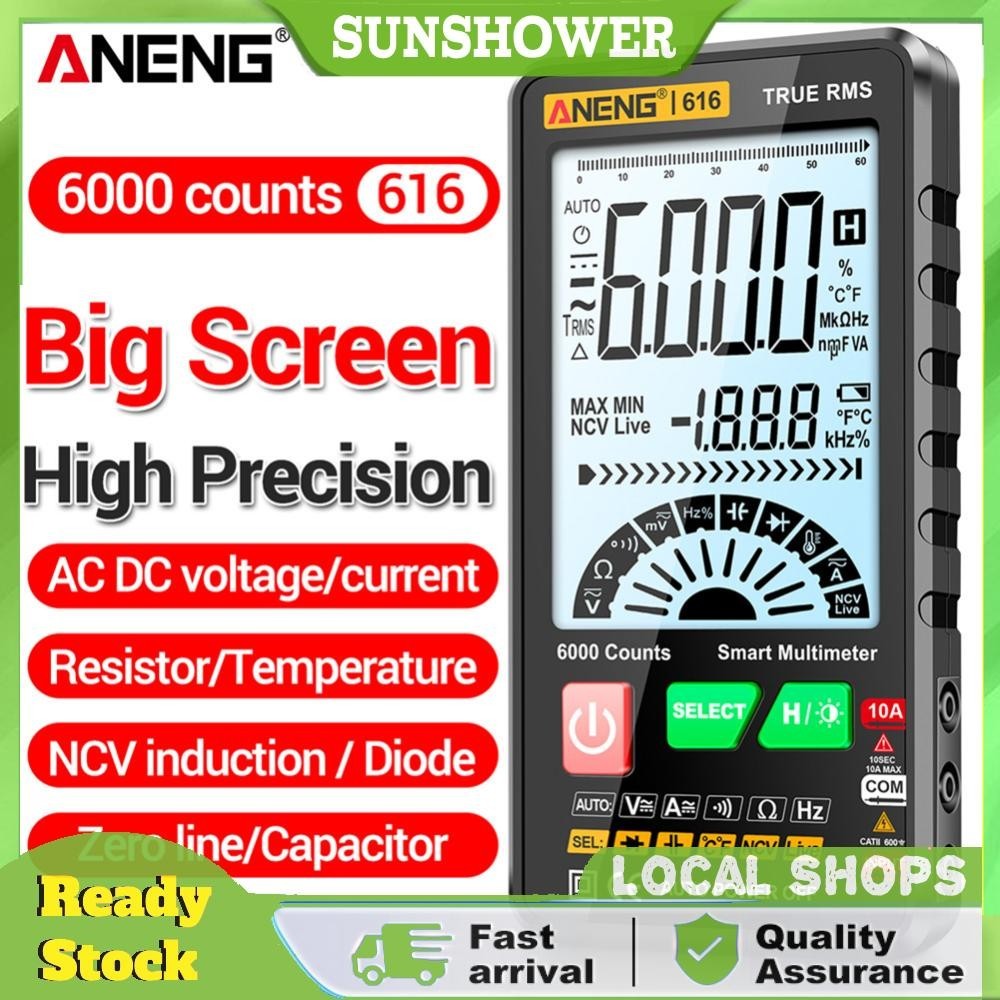 【Local Delivery】Portable Multimeter Auto Range 6000 Counts Capacitor ...