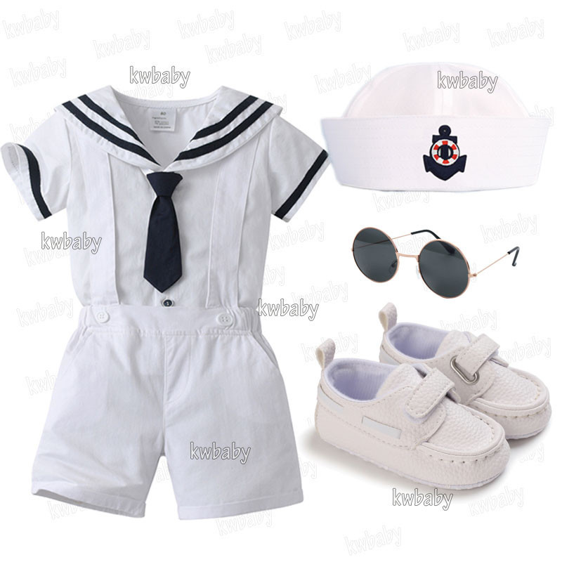Christening Outfit for Baby Boy Fashion Suit White Shirt Shorts Set ...