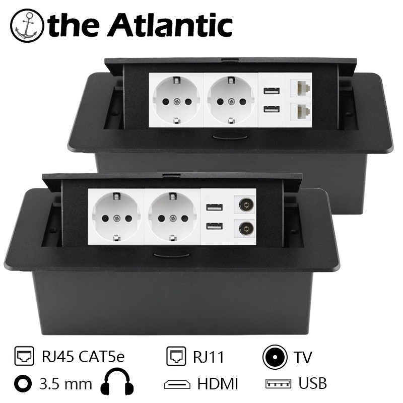 RR+√EU Slow Pop Up Table Socket Desktop Socket Recessed Power Strip ...