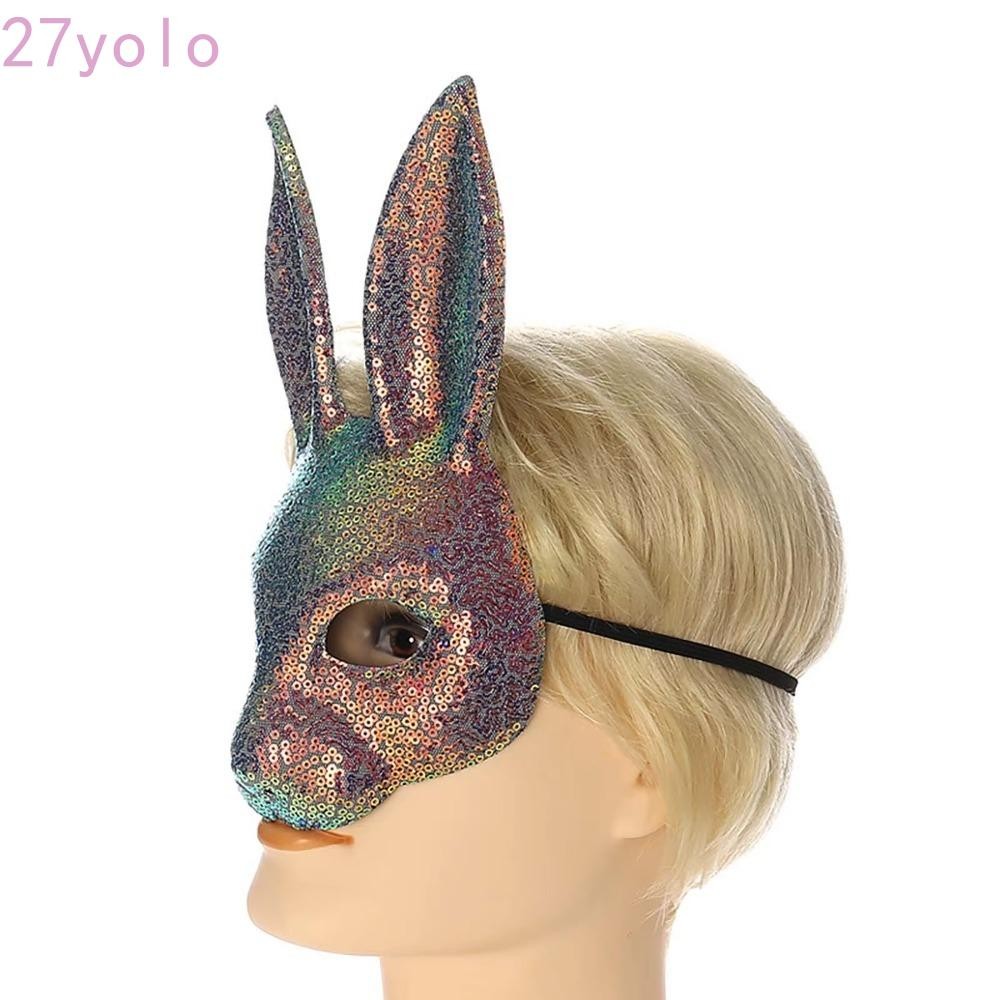 YOLO EVA Rabbit Mask, Kawaii Glitter Easter Day Mask, Sequin Mask ...