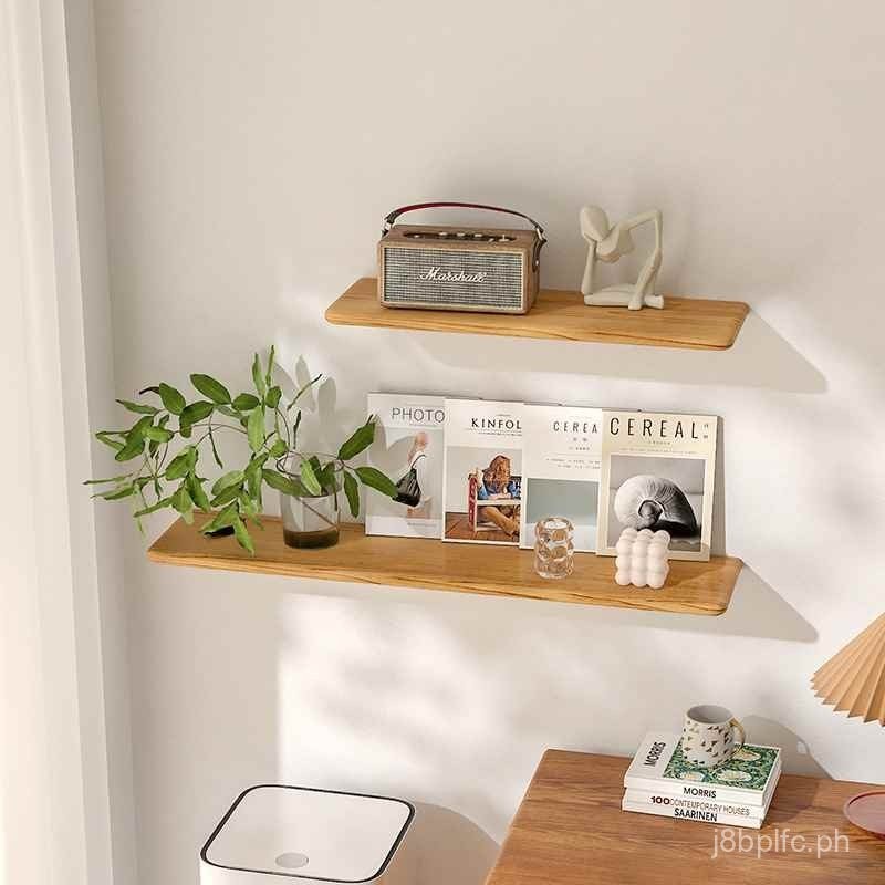 All Solid Wood Luminous Shelf Wall Storage Rack with Built-in Light ...