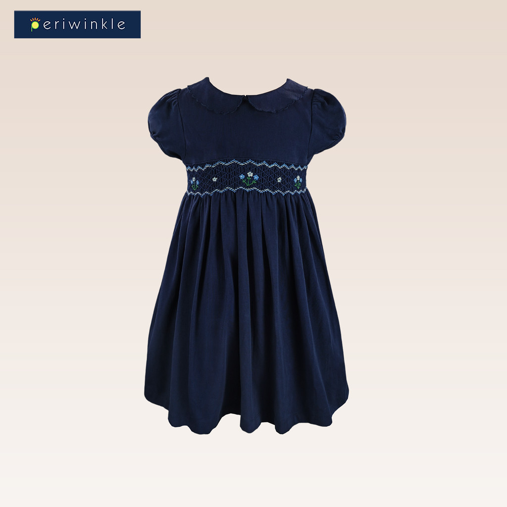 Periwinkle Girls Moira Navy Smocked Dress | Shopee Philippines