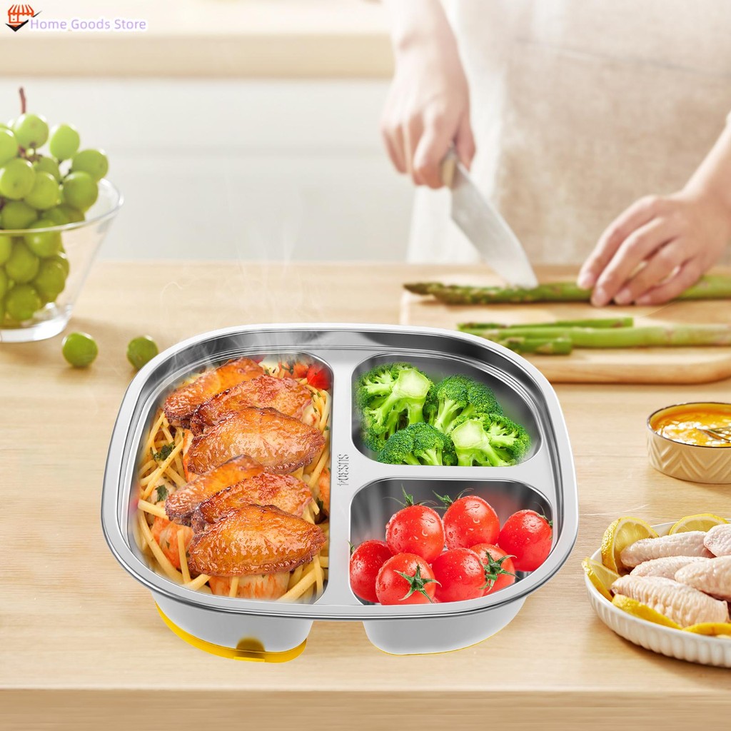 Metal Kid Plate Safe Suction Plates Versatile Stainless Steel Divided ...