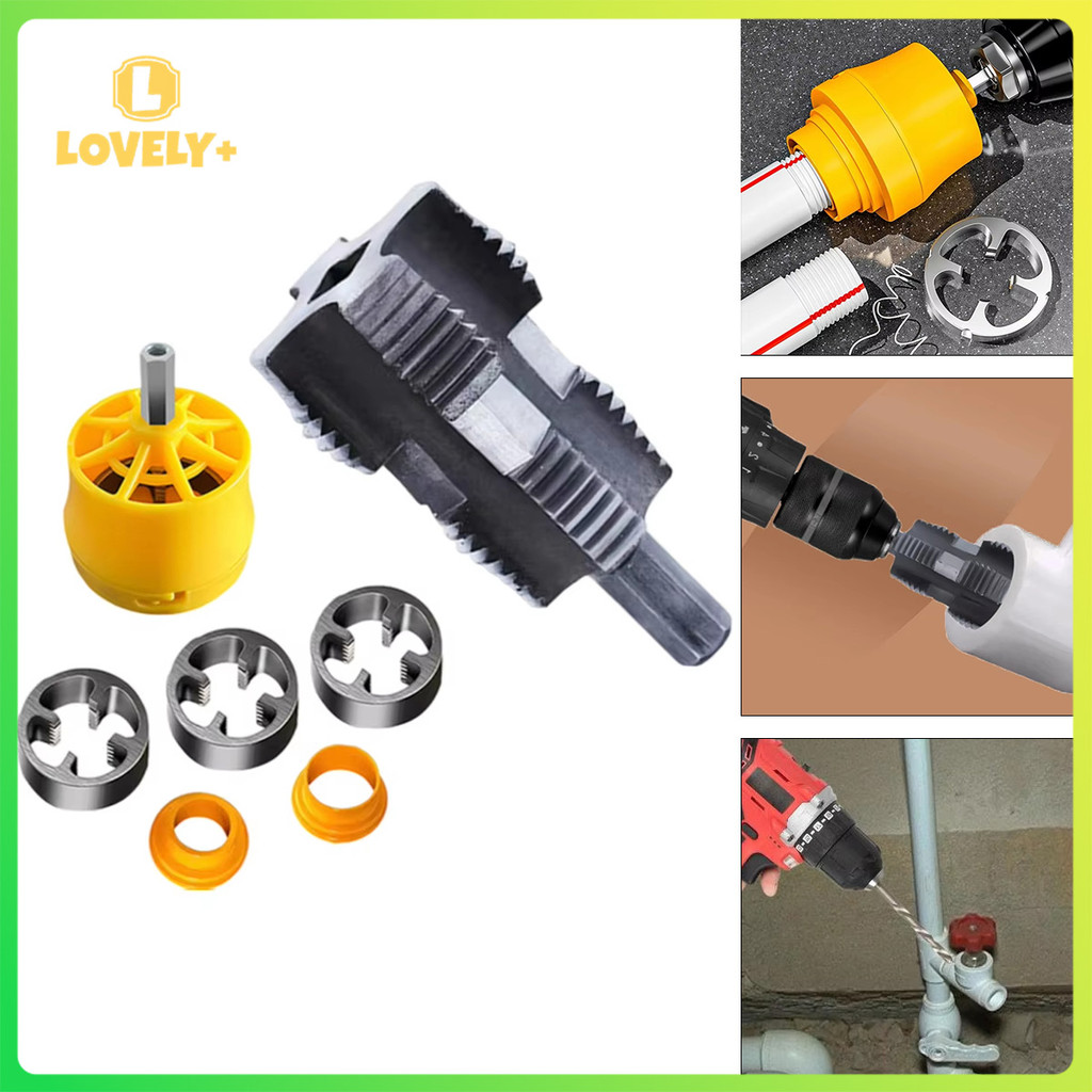 PVC Pipe Threader Kit 1/2Inch 1 Inch Dies Pipe Threader Double Heads ...