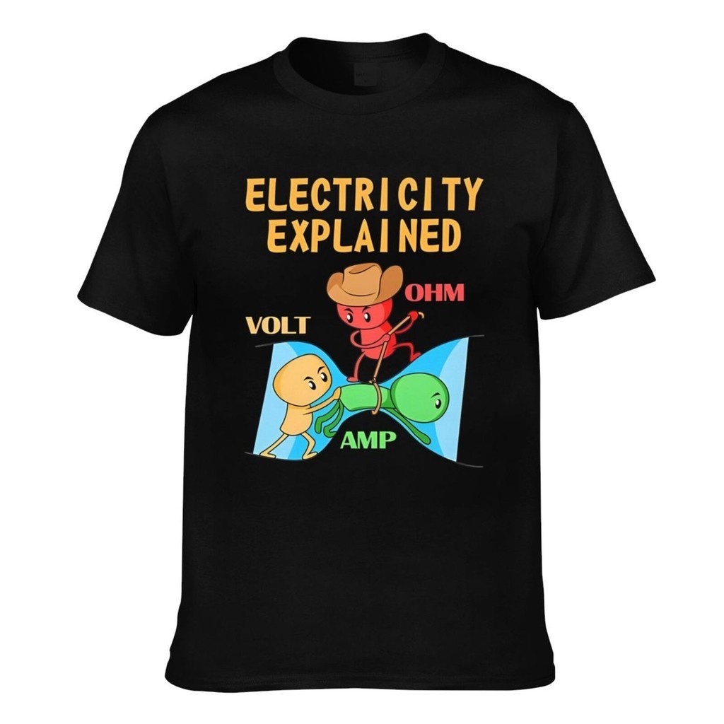 Ohm Volt Amp Electricity Explained Funny Electrician Nerd Mens Casual T ...