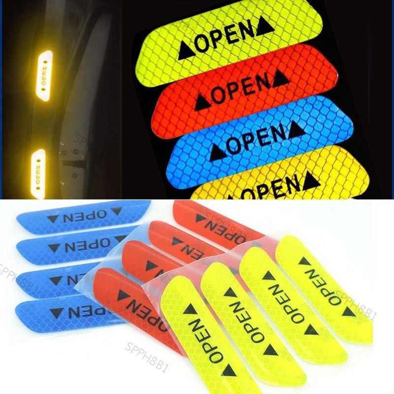 Car Door OPEN Stickers Tape Safety Warning Mark High Reflective Tape ...