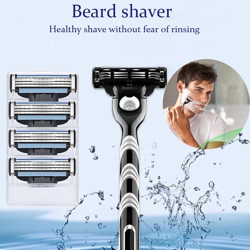 Triple manual razor shaver razor men's face shaver old-fashioned knife ...