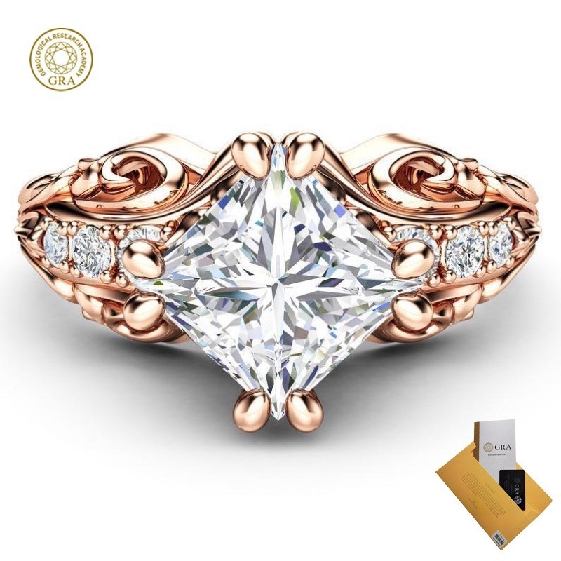 (with Gra Certificate) Hot Sale New Classic Hollow Carved Rose Gold ...