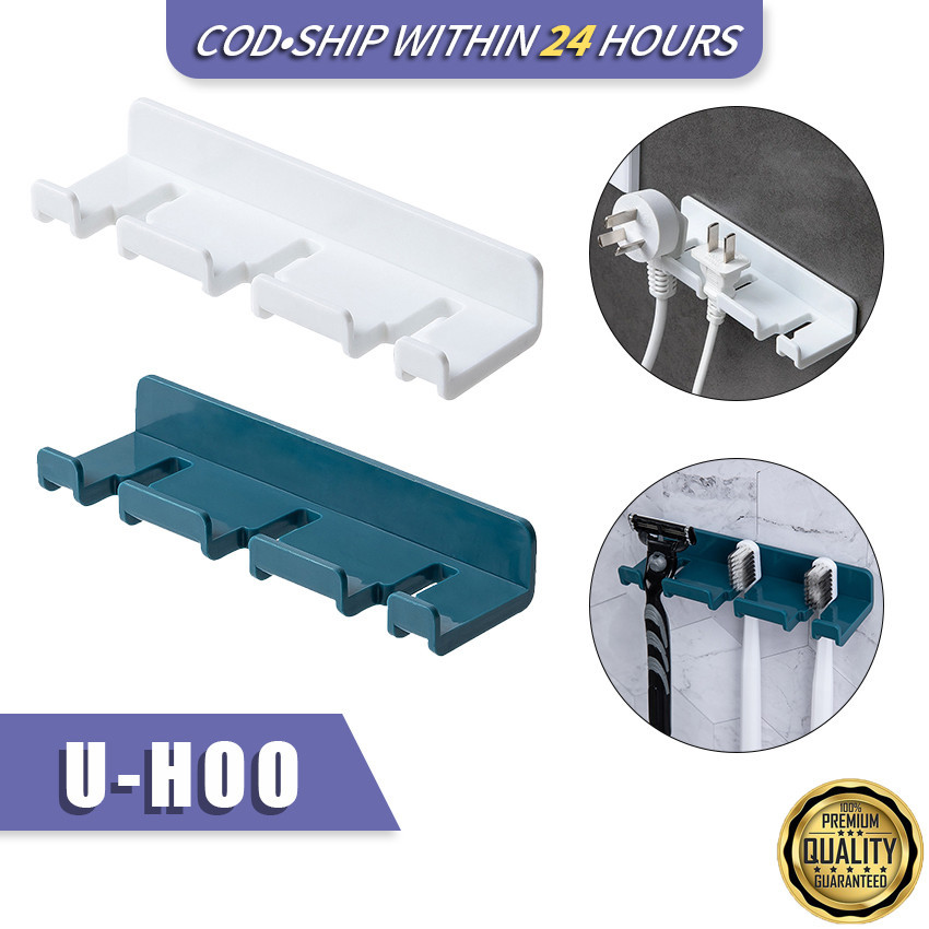 Bathroom and Kitchen Wall Mount Sticky Plug Hook with Strong Adhesive ...