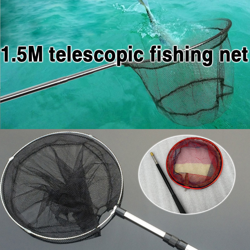 Stainless Steel Fishing Net Fish Nets Deep Net Pocket Telescopic Rod ...