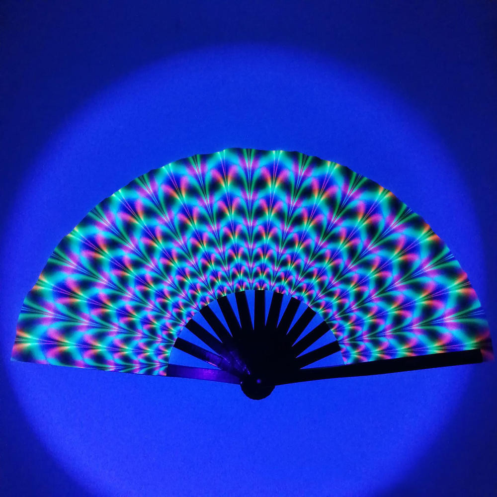 33cm Large Folding Hand Rave Fan UV Fluorescent Chinease/Japanese ...