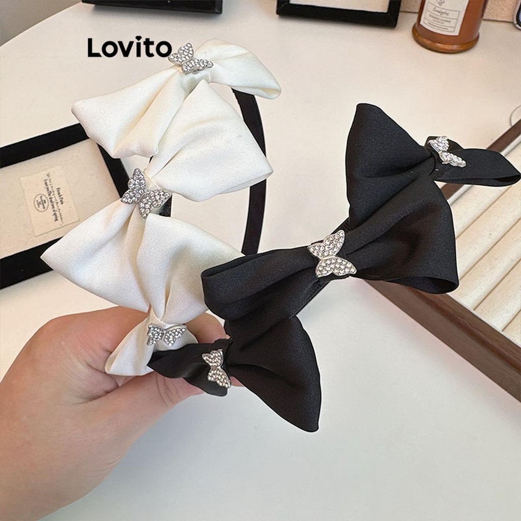 Lovito Women Elegant Plain Bow Ring Headband LFA30075 | Shopee Philippines