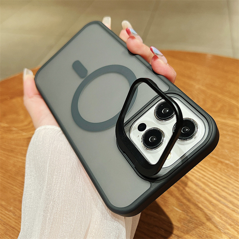 Matte Anti Fingerprint Shell With Camera Stand Magnetic Charging Phone ...